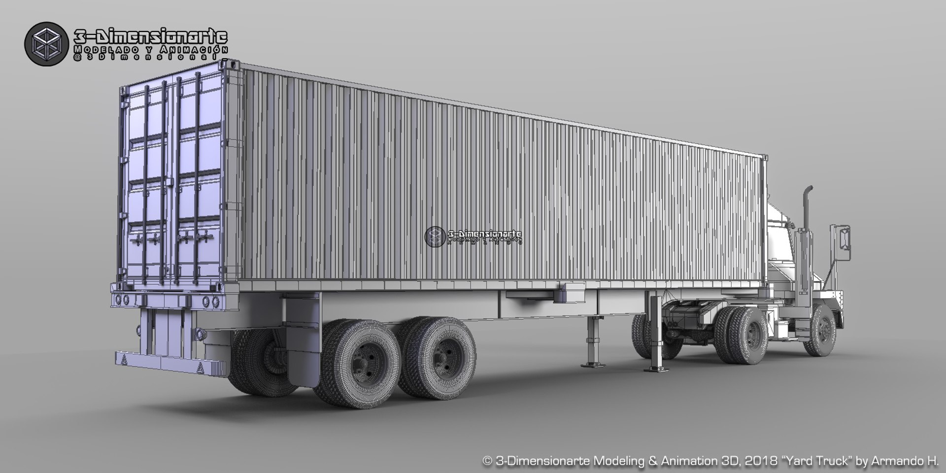 3D truck containers yard - TurboSquid 1262555