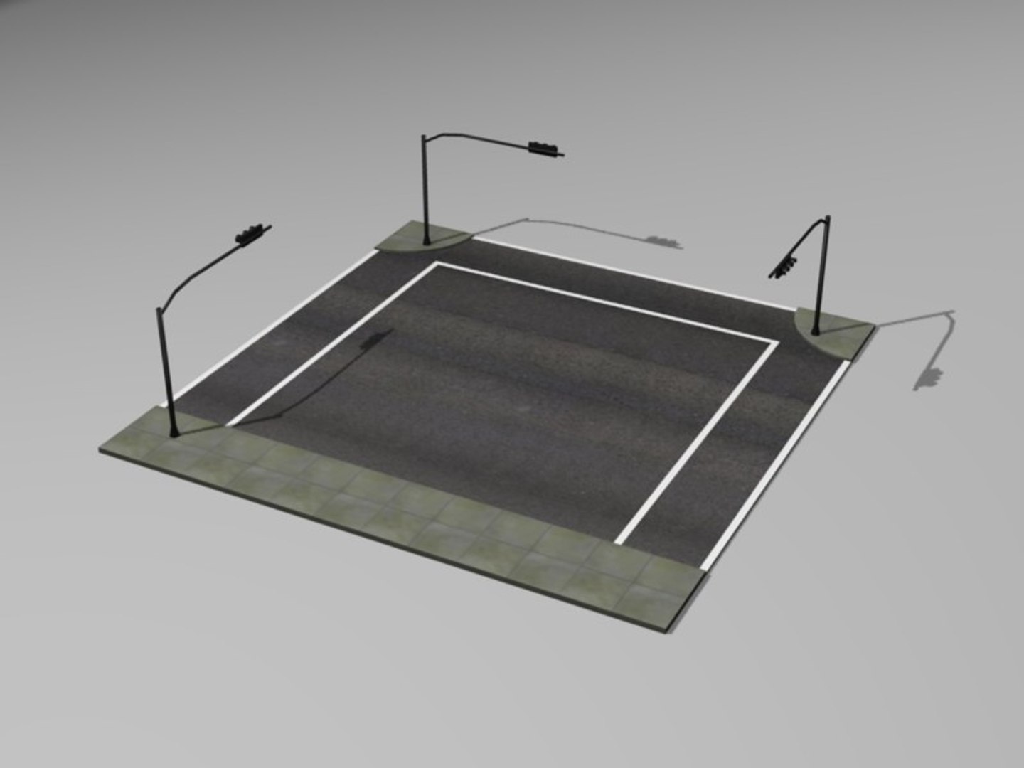 Road Intersection 3d Model