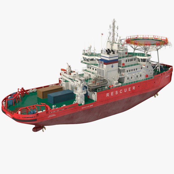 modelo 3d Rompehielos de rescate ruso con helipuerto - TurboSquid 2385187