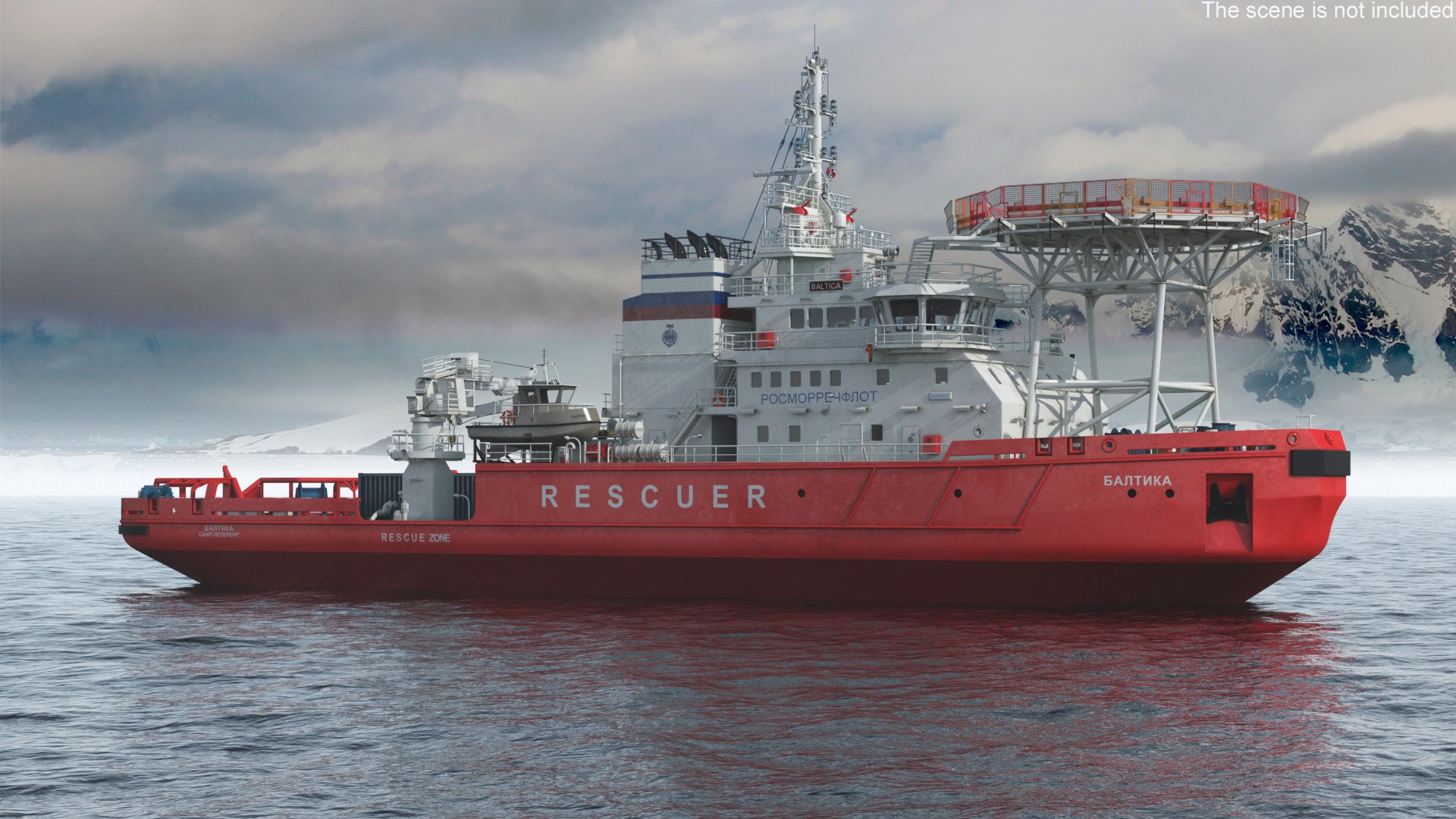 Russian Rescue Icebreaker With Helipad 3D - TurboSquid 2385187