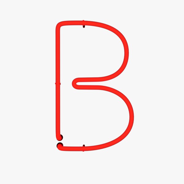 modelo 3d Alfabeto rojo neón B - TurboSquid 2135778