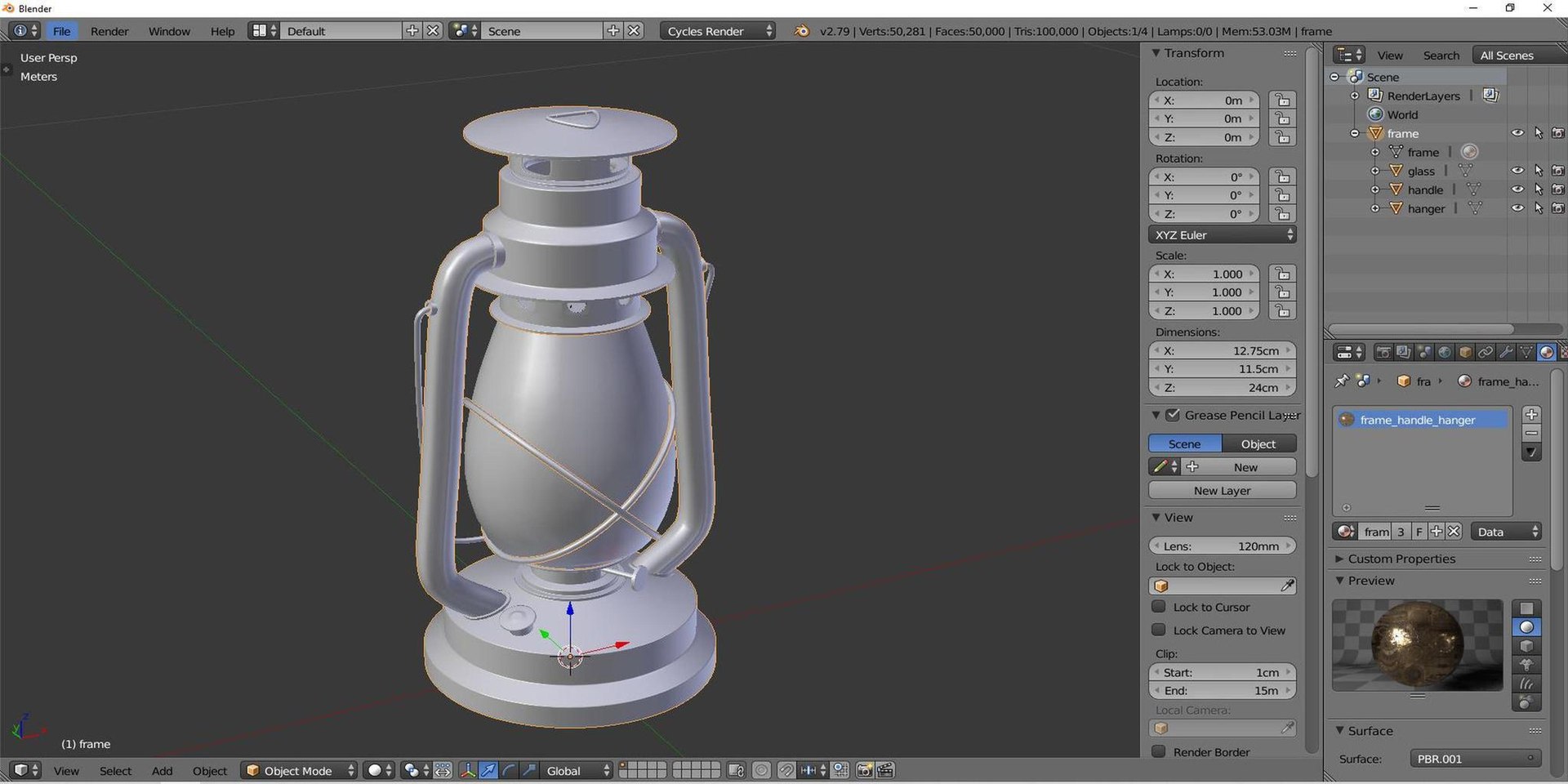 3D Kerosene Lamp Model - TurboSquid 1332282
