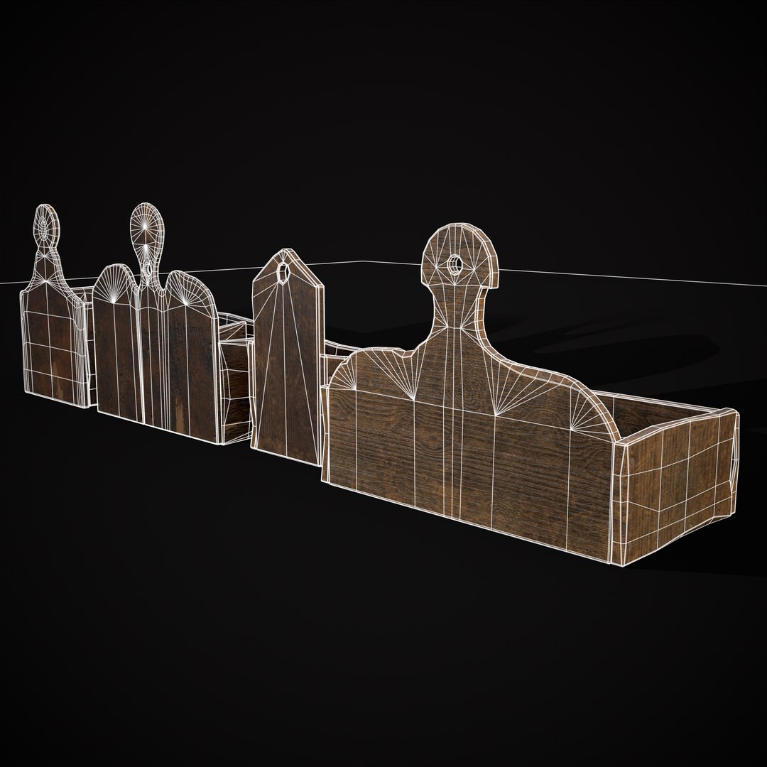Four Rustic Medieval Crates 3D model - TurboSquid 2052791