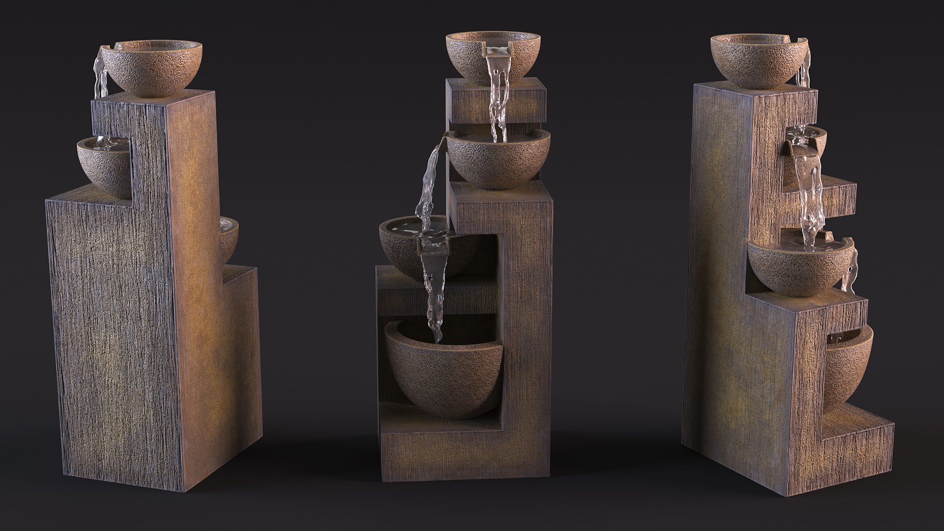 Garden Fountain Three Tier 3D Model - TurboSquid 2054535