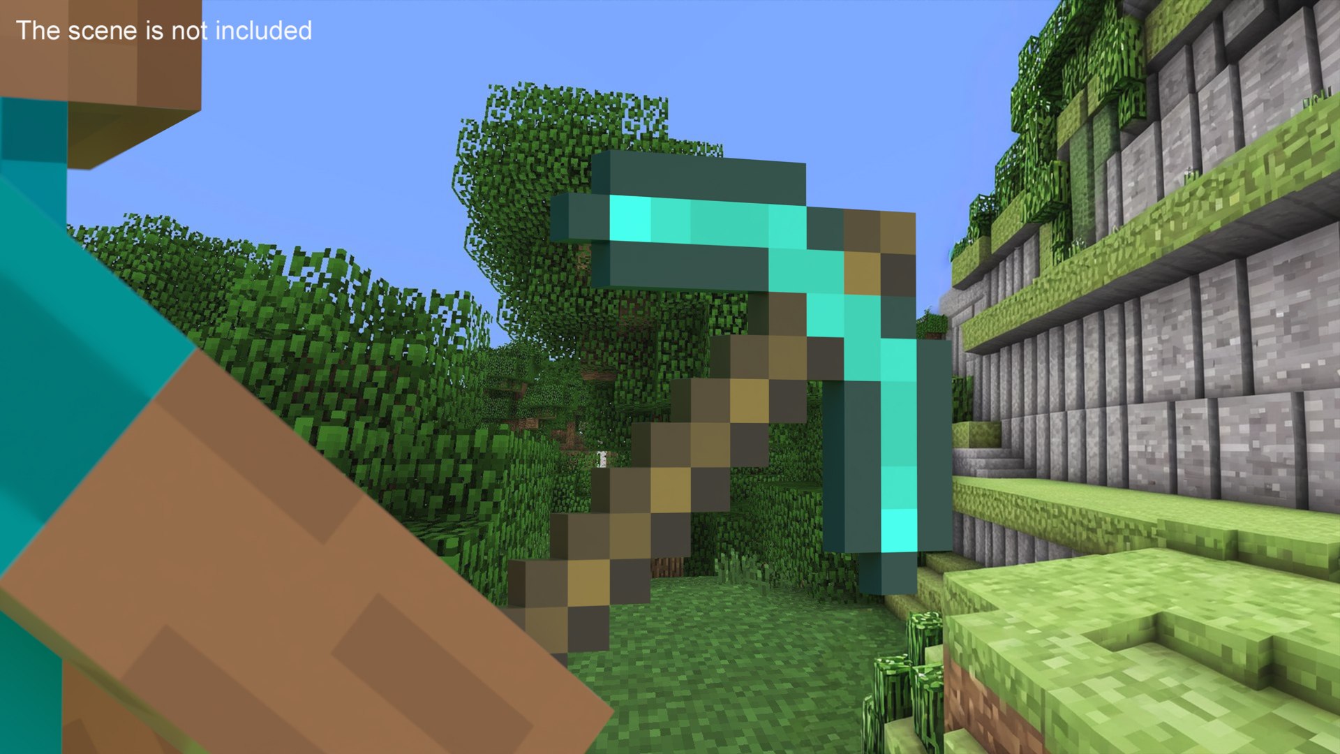 Minecraft Diamond Pickaxe Model - TurboSquid 2292973