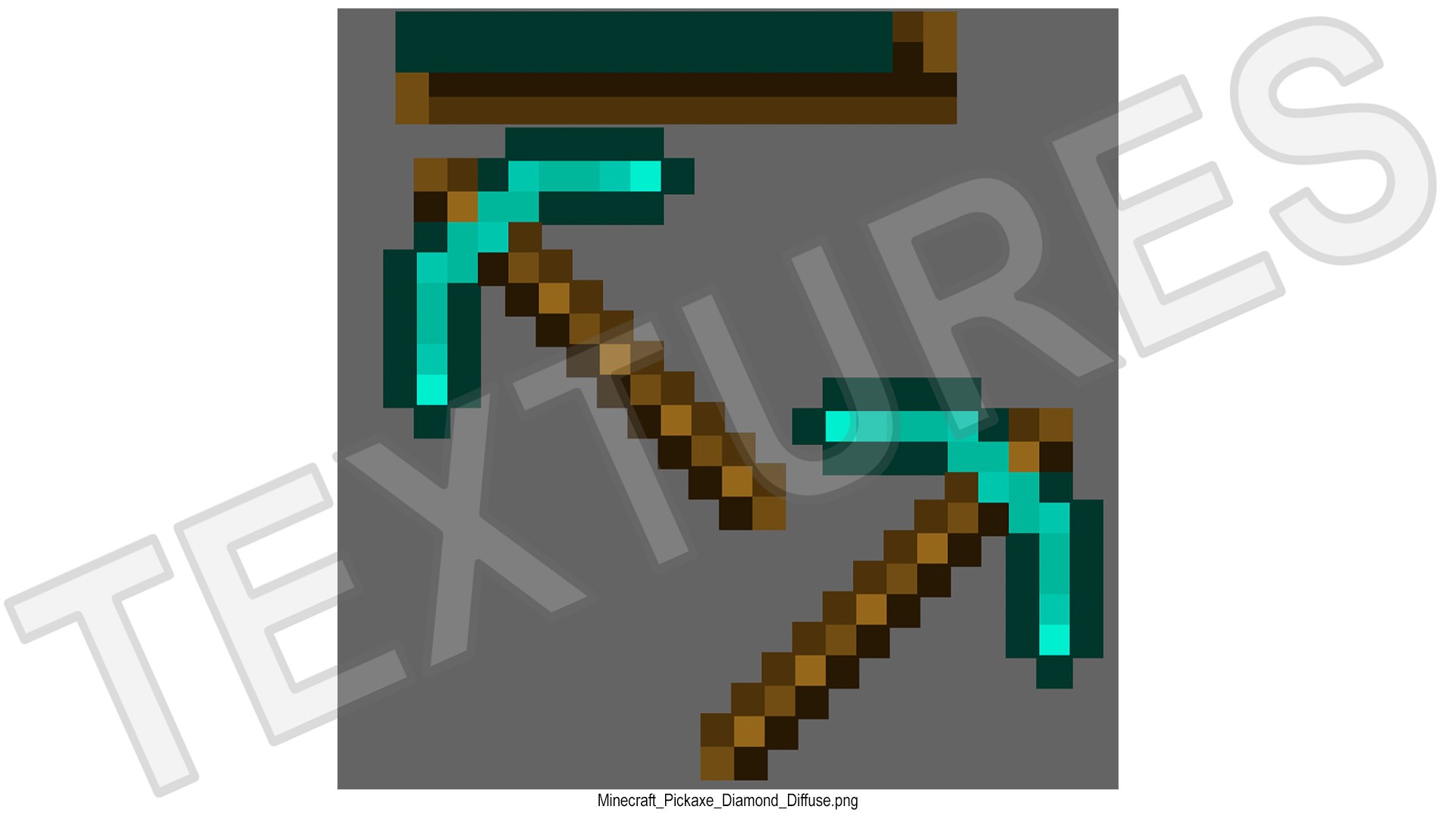 Minecraft Diamond Pickaxe Model - TurboSquid 2292973