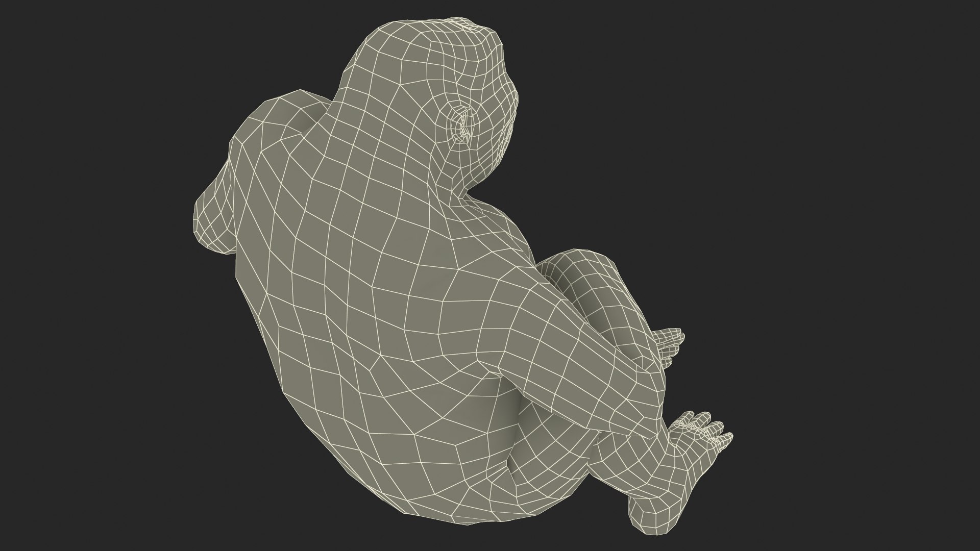 Big Ape Gigantopithecus In Sitting Pose 3D - TurboSquid 2311888