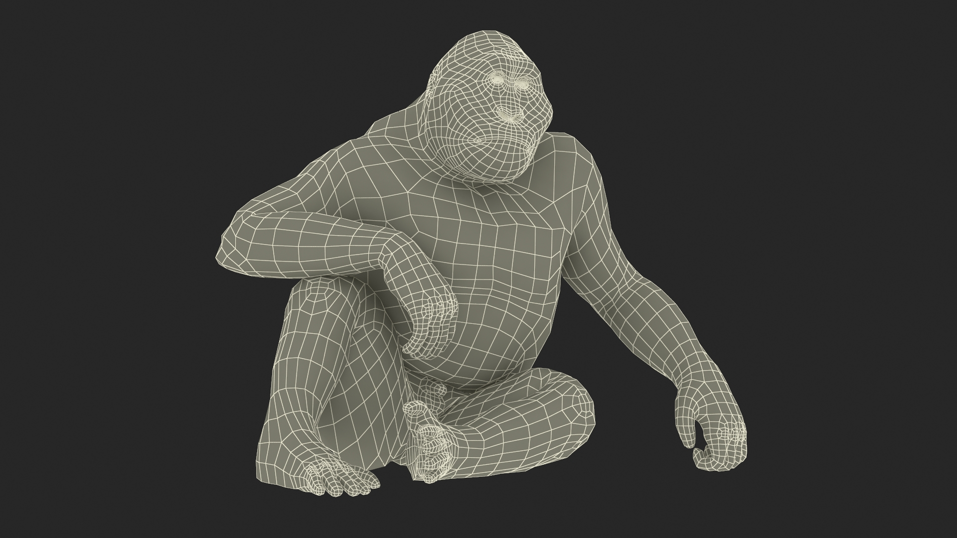 Big Ape Gigantopithecus In Sitting Pose 3D - TurboSquid 2311888