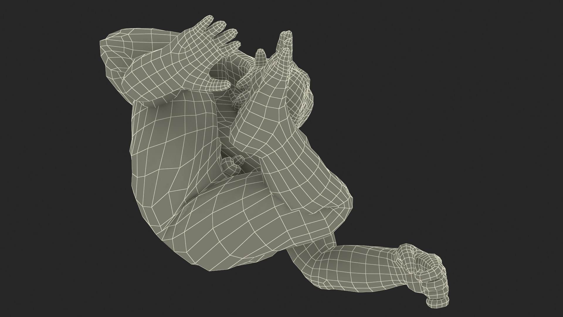 Big Ape Gigantopithecus In Sitting Pose 3D - TurboSquid 2311888