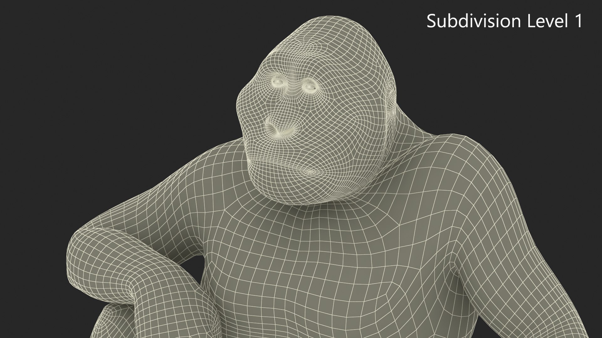 Big Ape Gigantopithecus In Sitting Pose 3D - TurboSquid 2311888