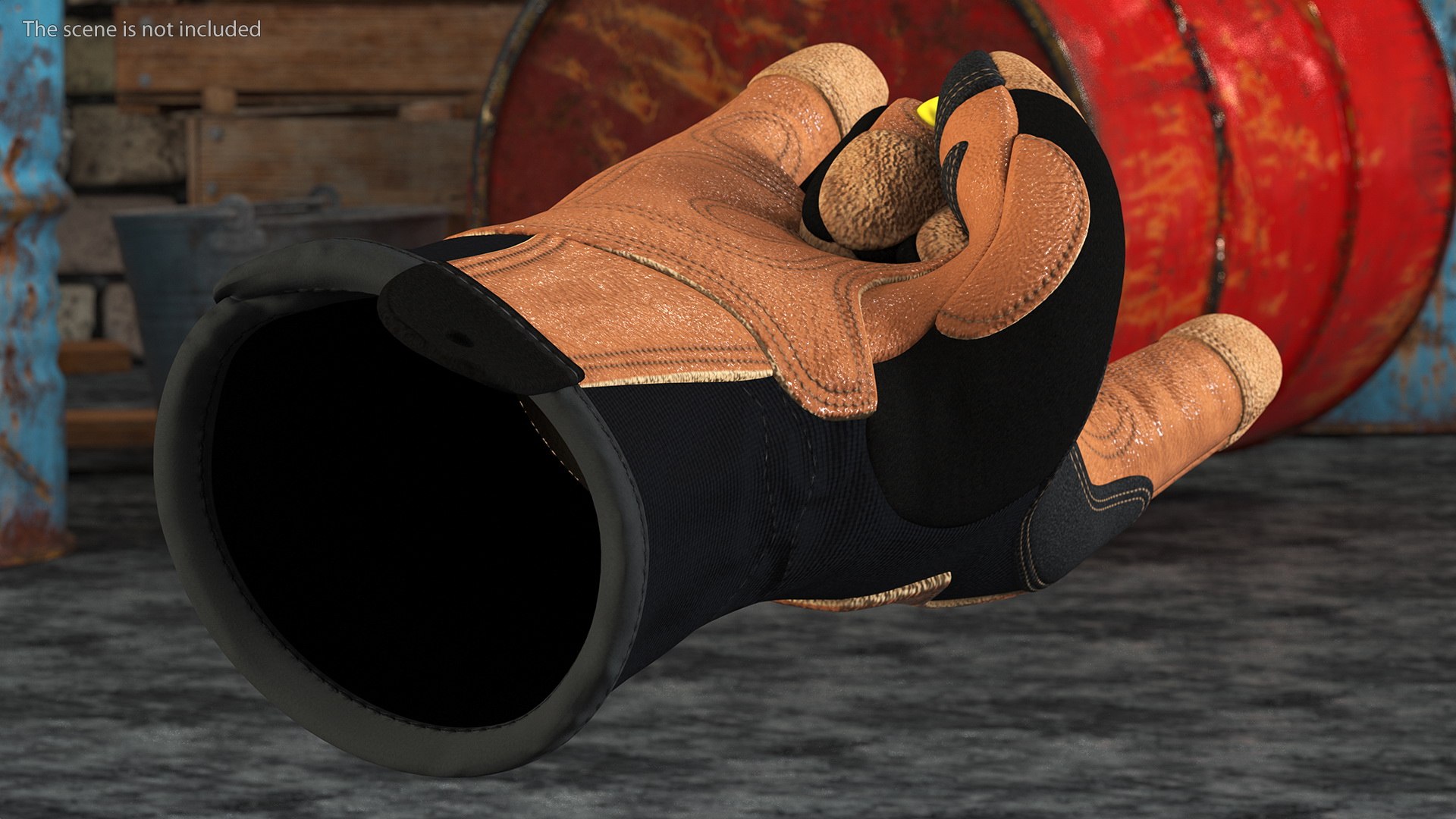 3D Safety Leather Gloves with Knuckle Guards Sign of the Horns ...