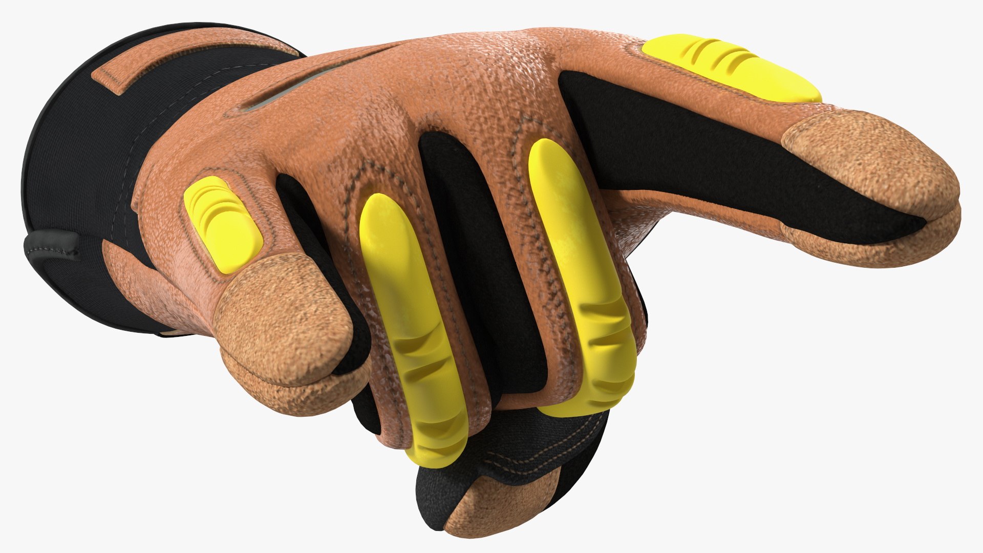 3D Safety Leather Gloves with Knuckle Guards Sign of the Horns ...
