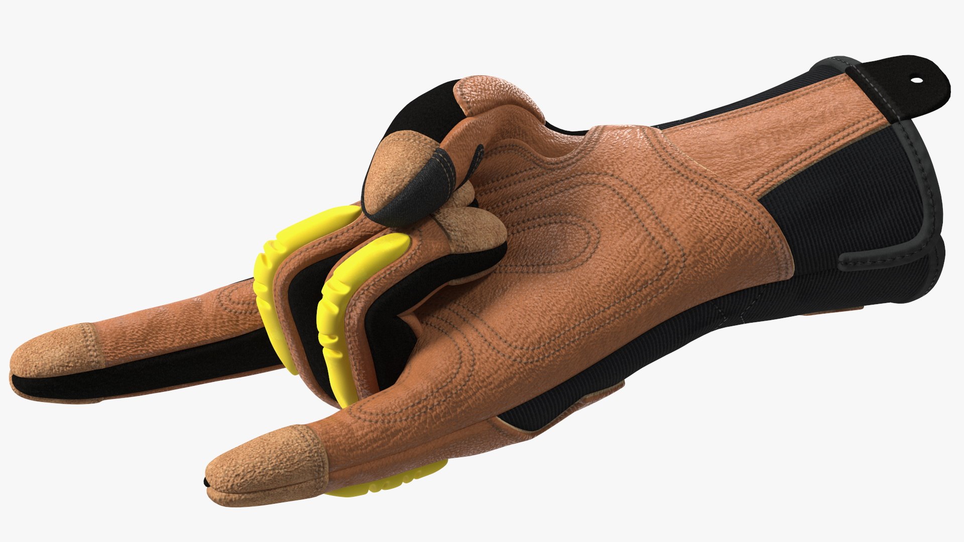 3D Safety Leather Gloves with Knuckle Guards Sign of the Horns ...