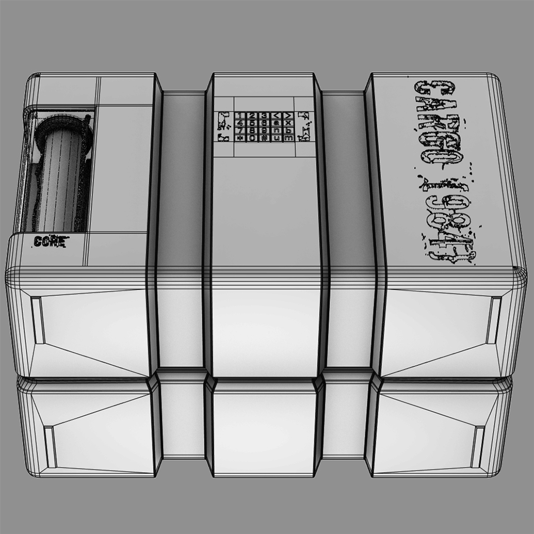 3d model sci-fi cargo box