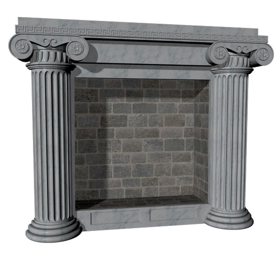 fireplace grate marble 3d model
