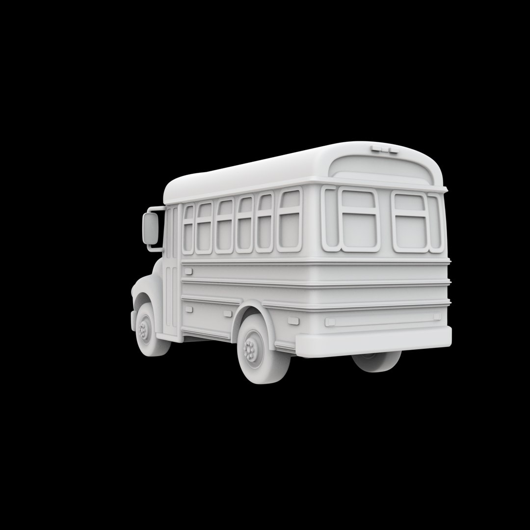 Cartoon School Bus With Eyes 3D Print Model Cute Friendly Vehicle 3D ...