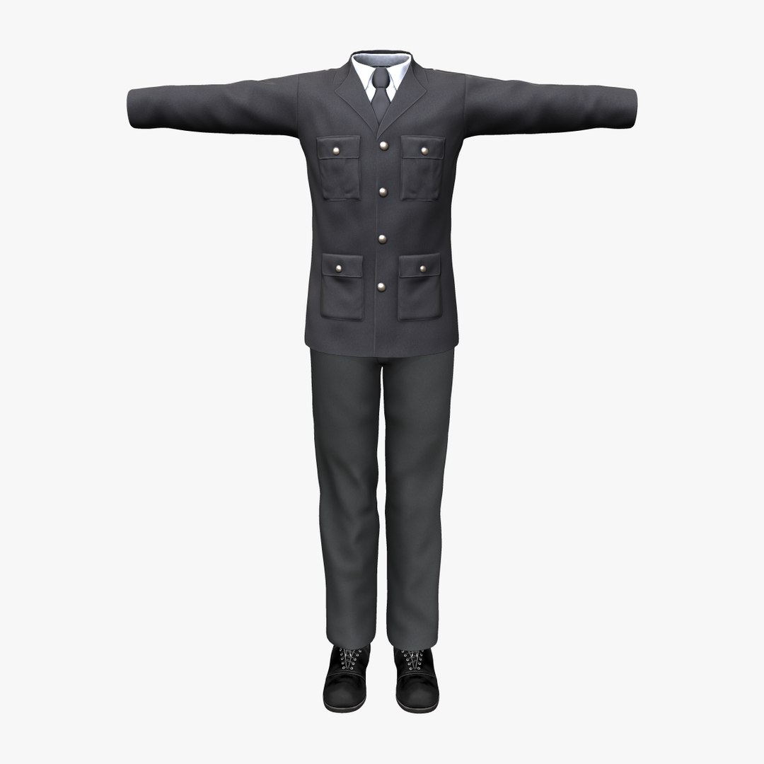 3D model Conductor Ticketer Greeter Driver Postman Style Uniform ...