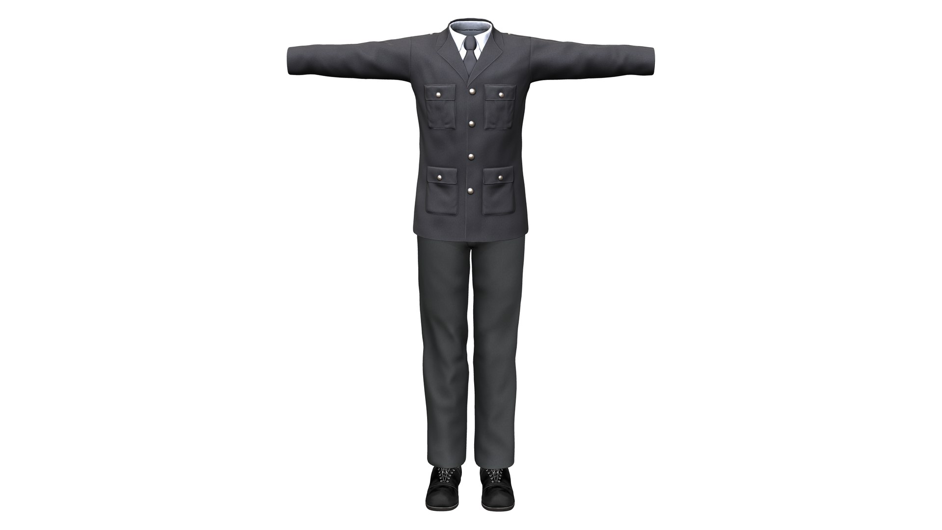 3D model Conductor Ticketer Greeter Driver Postman Style Uniform ...