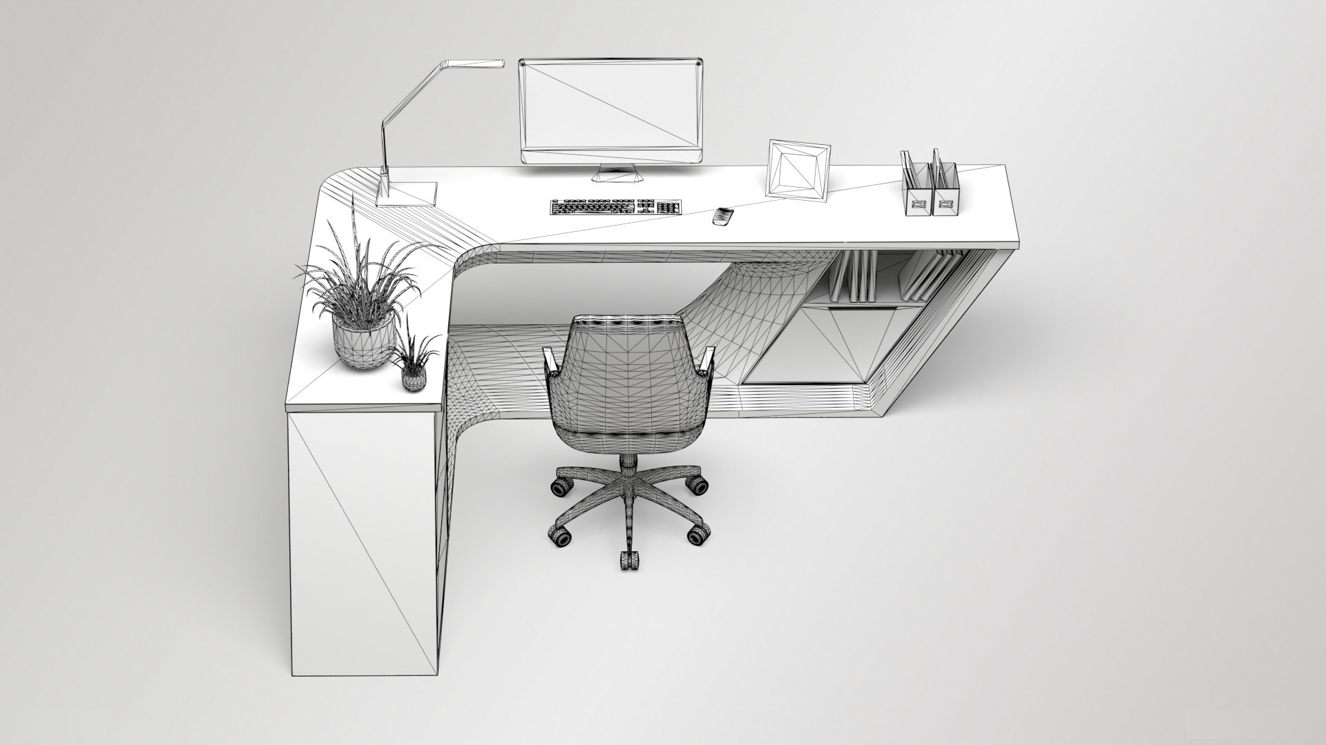 Office Work Space Low-poly Model 3D Model - TurboSquid 2265766