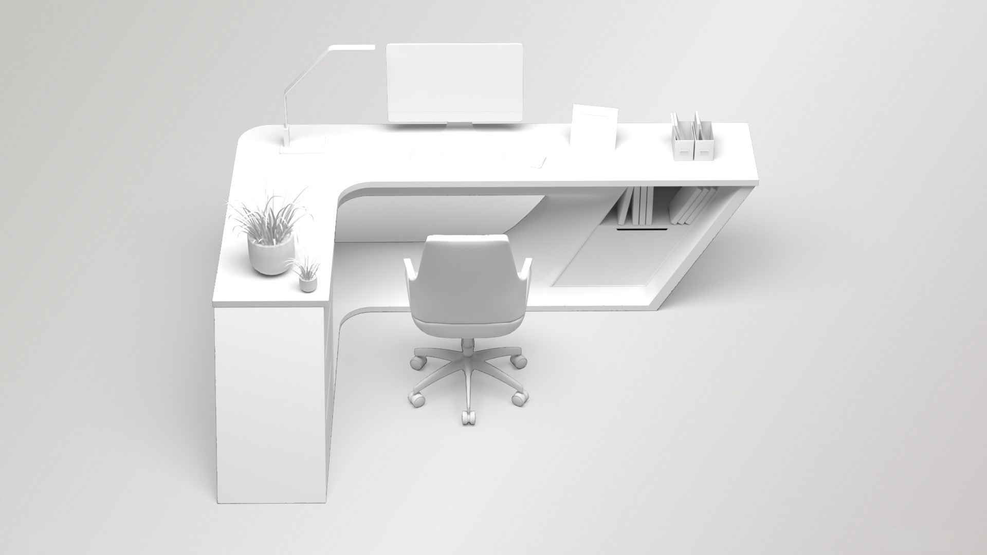 Office Work Space Low-poly Model 3D Model - TurboSquid 2265766