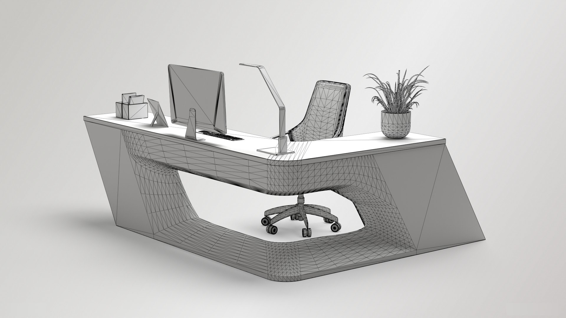 Office Work Space Low-poly Model 3D Model - TurboSquid 2265766