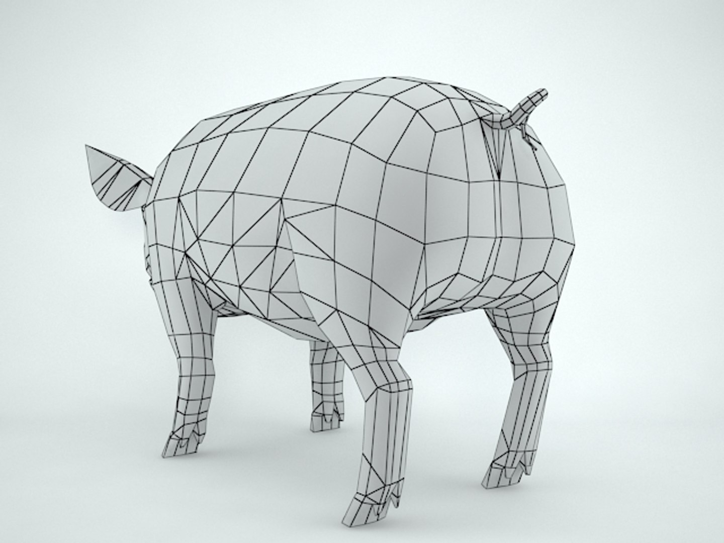 Pig Rigged 3d Model
