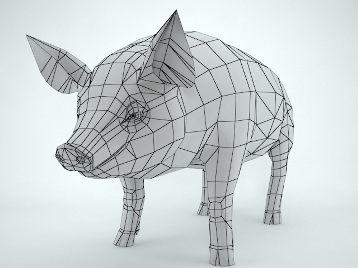Pig Rigged 3d Model