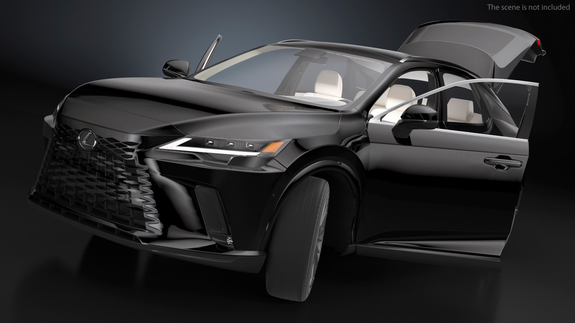 2023 Lexus RX 350 Black Rigged 3D model - TurboSquid 2035532