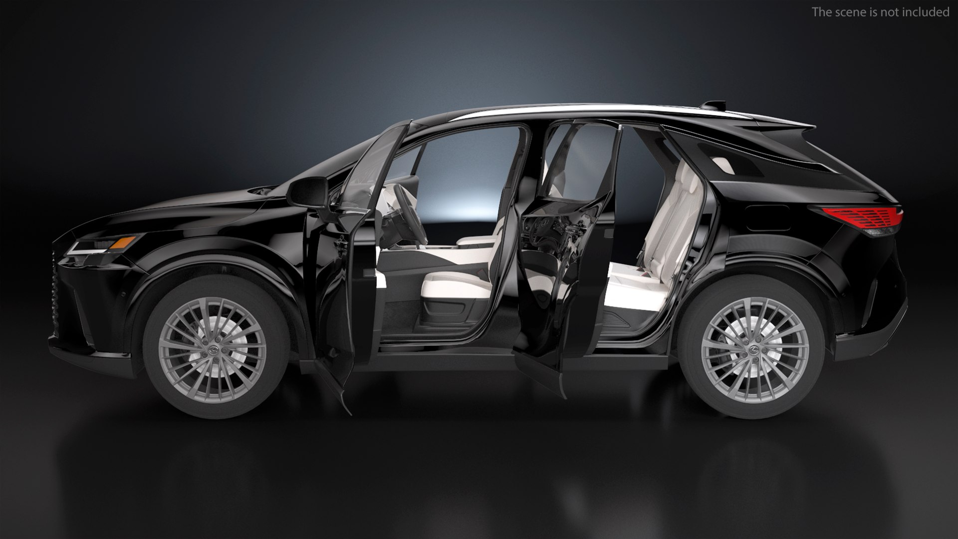 2023 Lexus RX 350 Black Rigged 3D model - TurboSquid 2035532