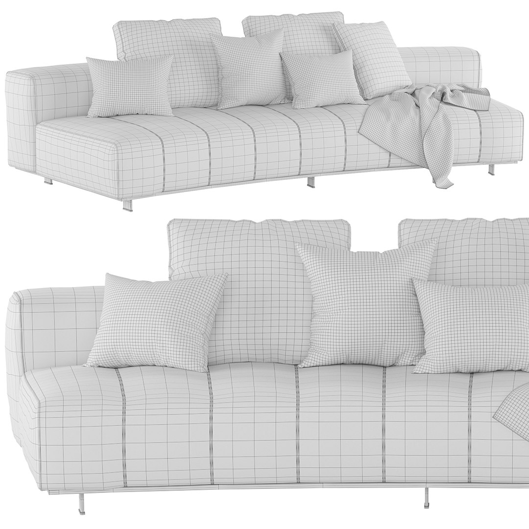 Goodman Rainbow Angled Sofa Without Armrest 3D Model - TurboSquid 2141914