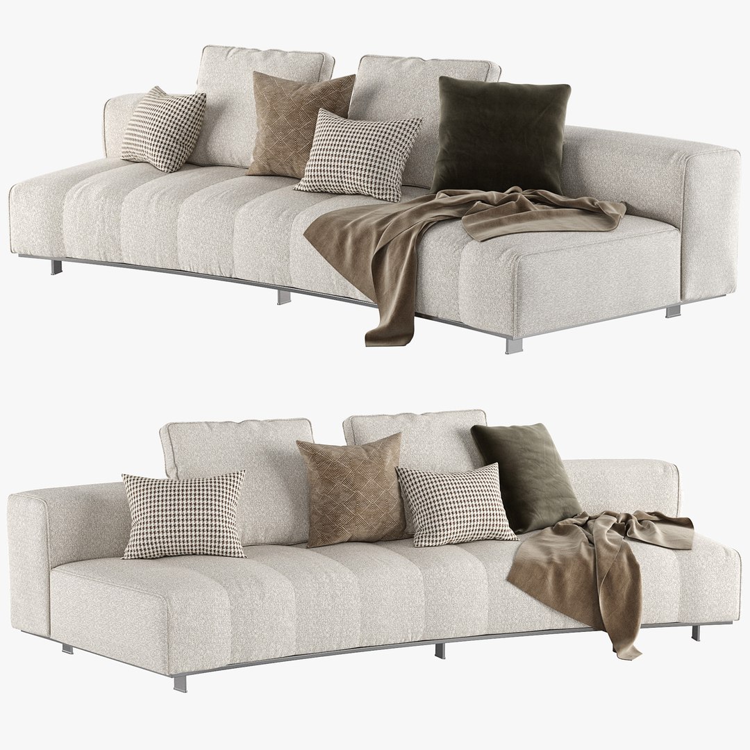 Goodman Rainbow Angled Sofa Without Armrest 3D Model - TurboSquid 2141914