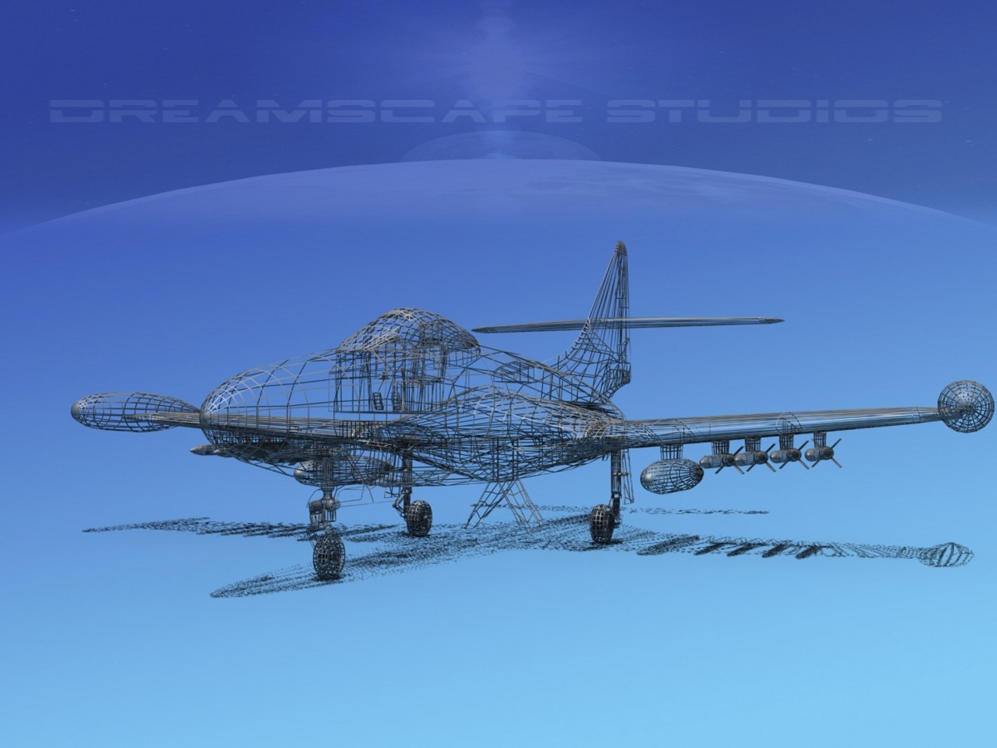 Panther F9f Jet Fighter 3d Dxf