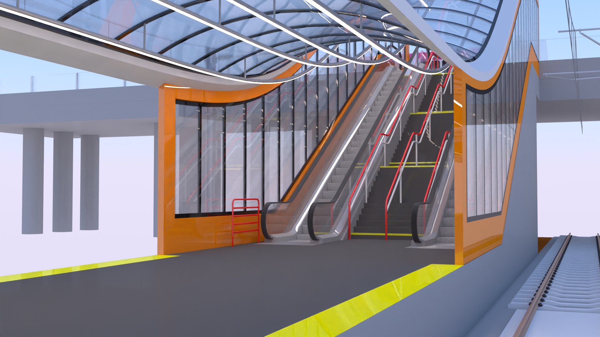 3D LA Light Rail Station III - TurboSquid 2307122