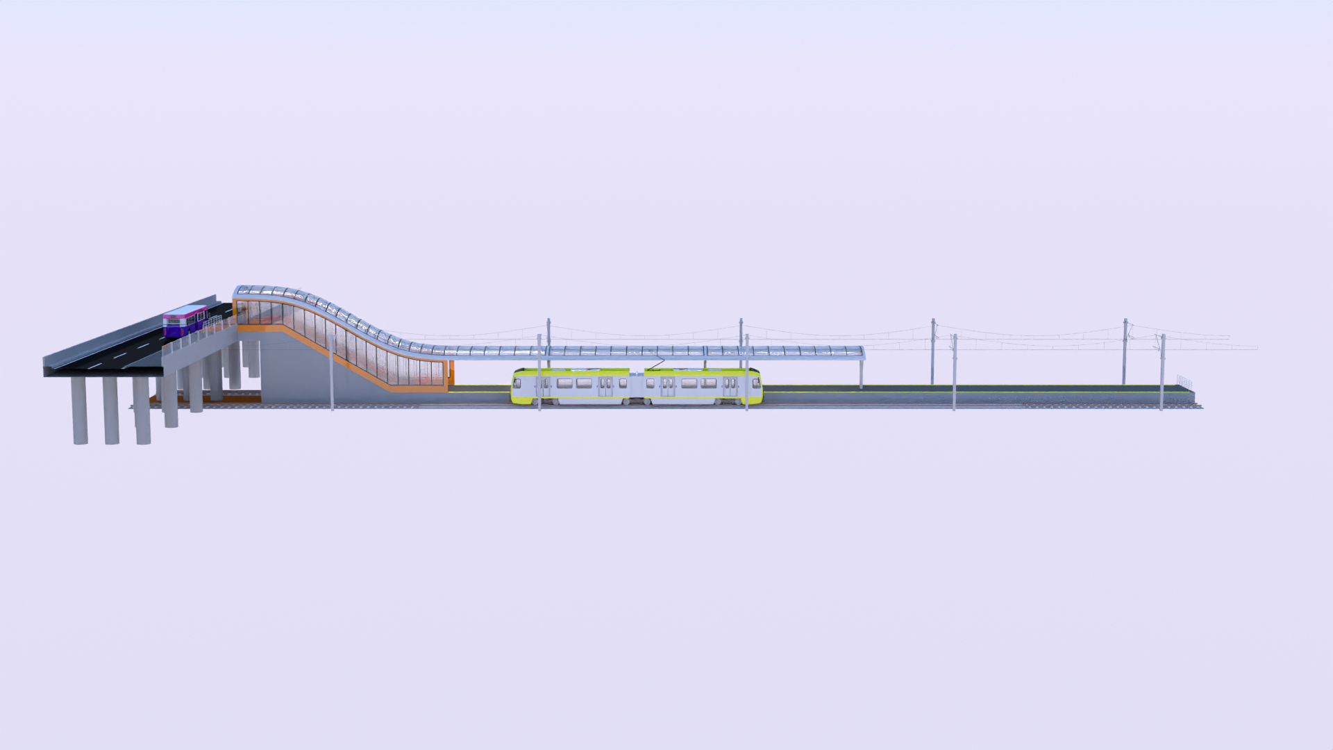 3D LA Light Rail Station III - TurboSquid 2307122