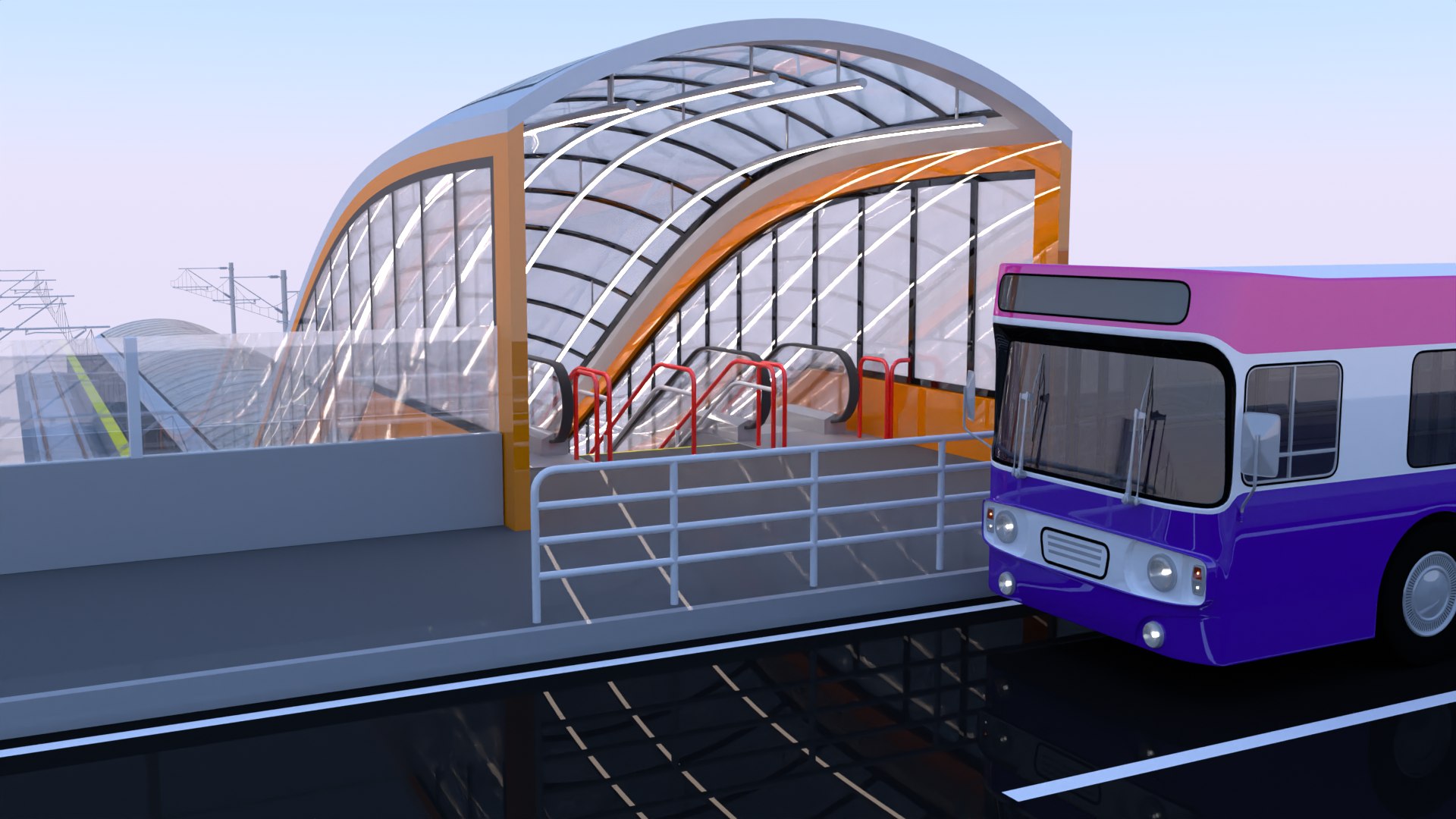 3D LA Light Rail Station III - TurboSquid 2307122