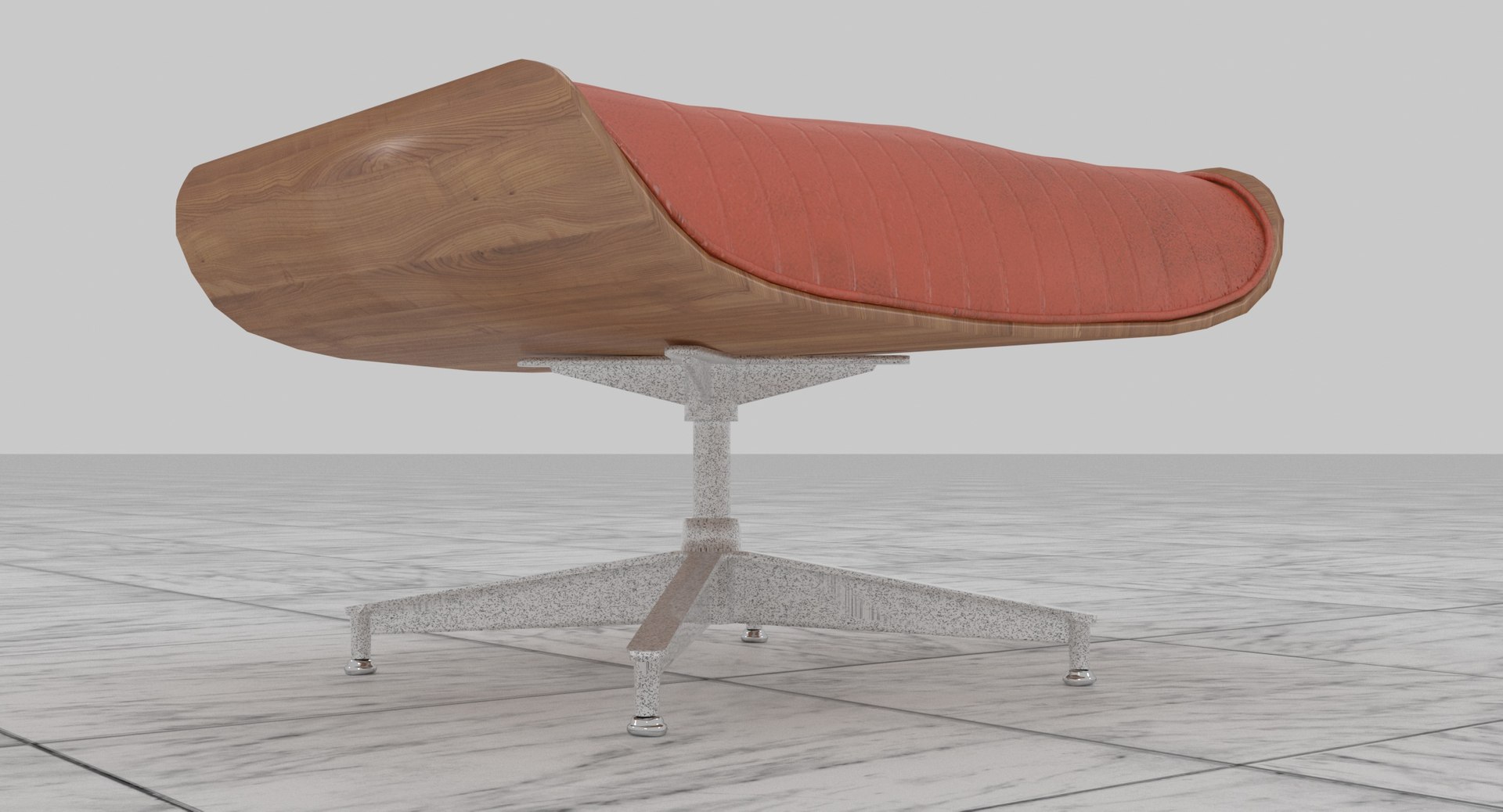 3D Eames Ottoman Orange Leather Cherry Details Model - TurboSquid 1999305