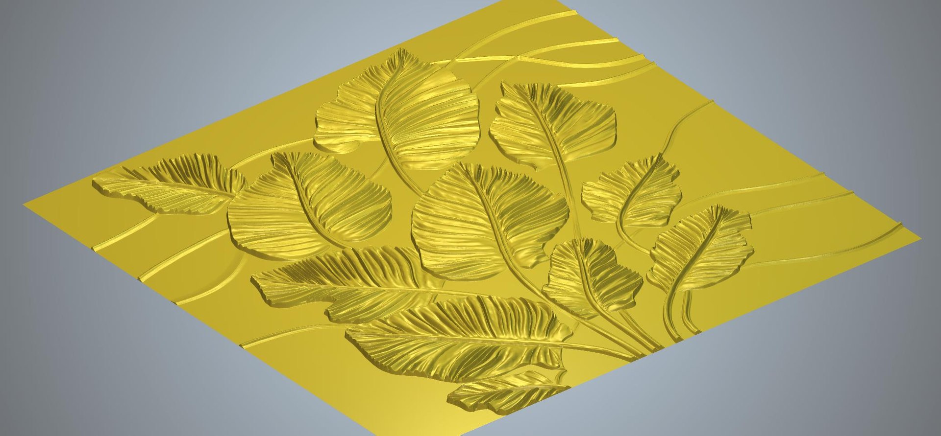 Modern Banana Leaves Wall Decor Relief STL Mural CNC 447 3D Model ...