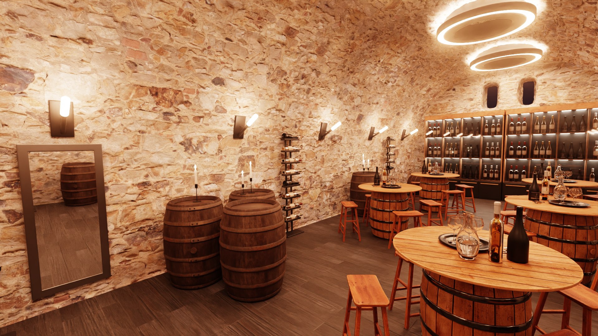 Winery Resturant At Night 3D - TurboSquid 2017696