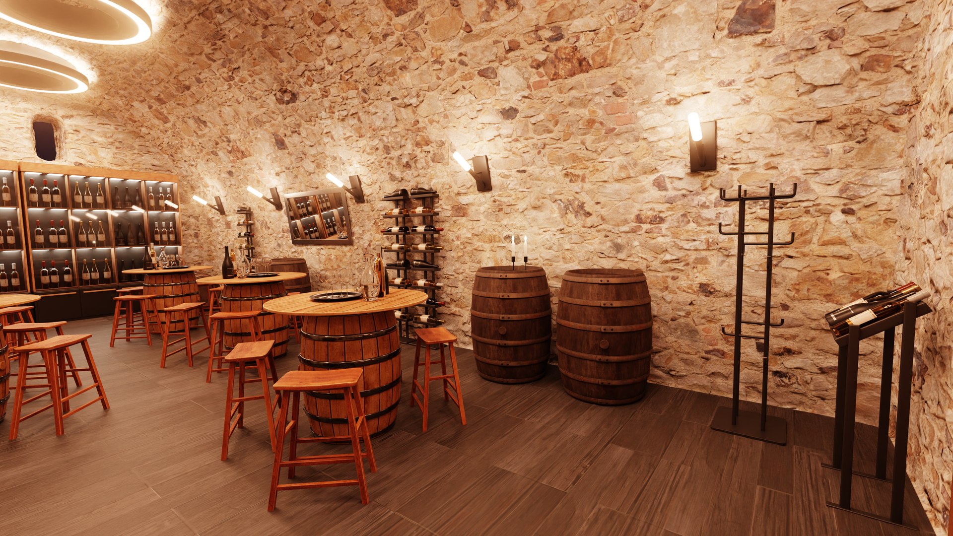 Winery Resturant At Night 3D - TurboSquid 2017696