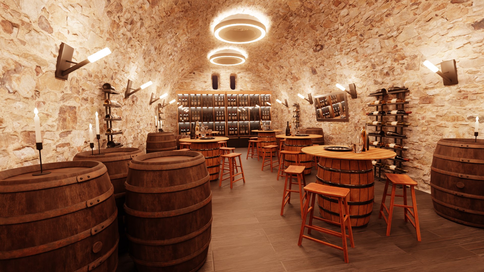 Winery Resturant At Night 3D - TurboSquid 2017696