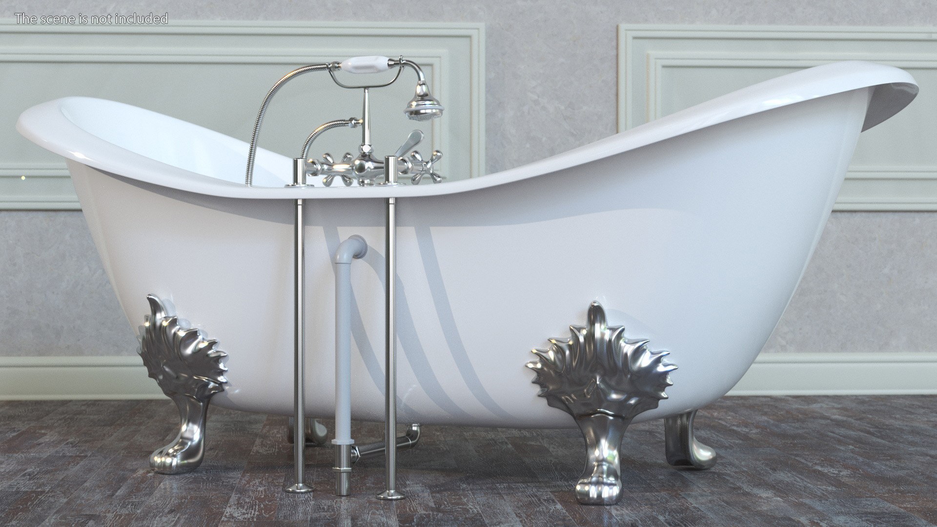 3D Double Slipper Clawfoot Tub model - TurboSquid 2040459