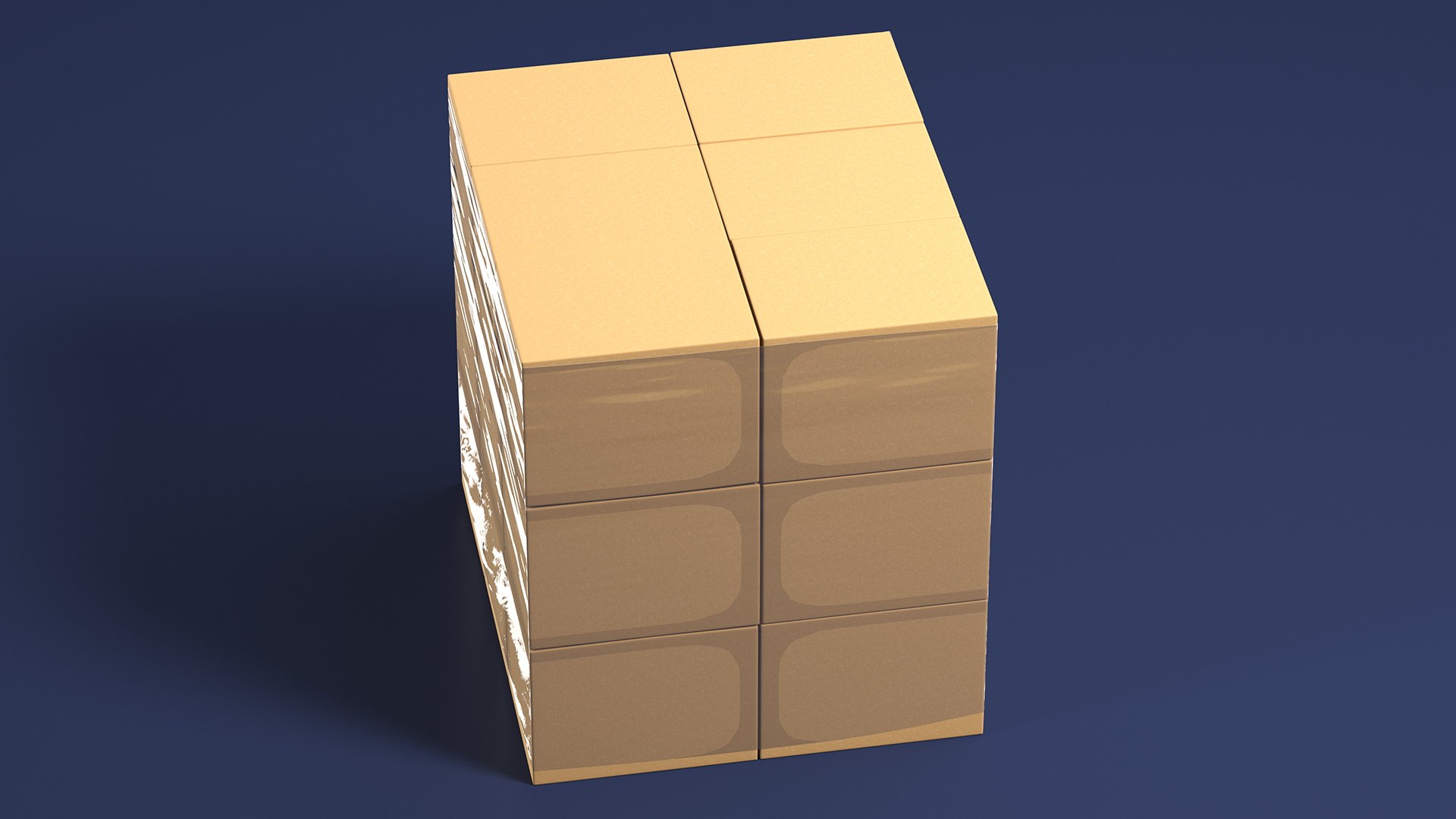 3D Model Carton Boxes Wrapped In Stretch Film - TurboSquid 1958374