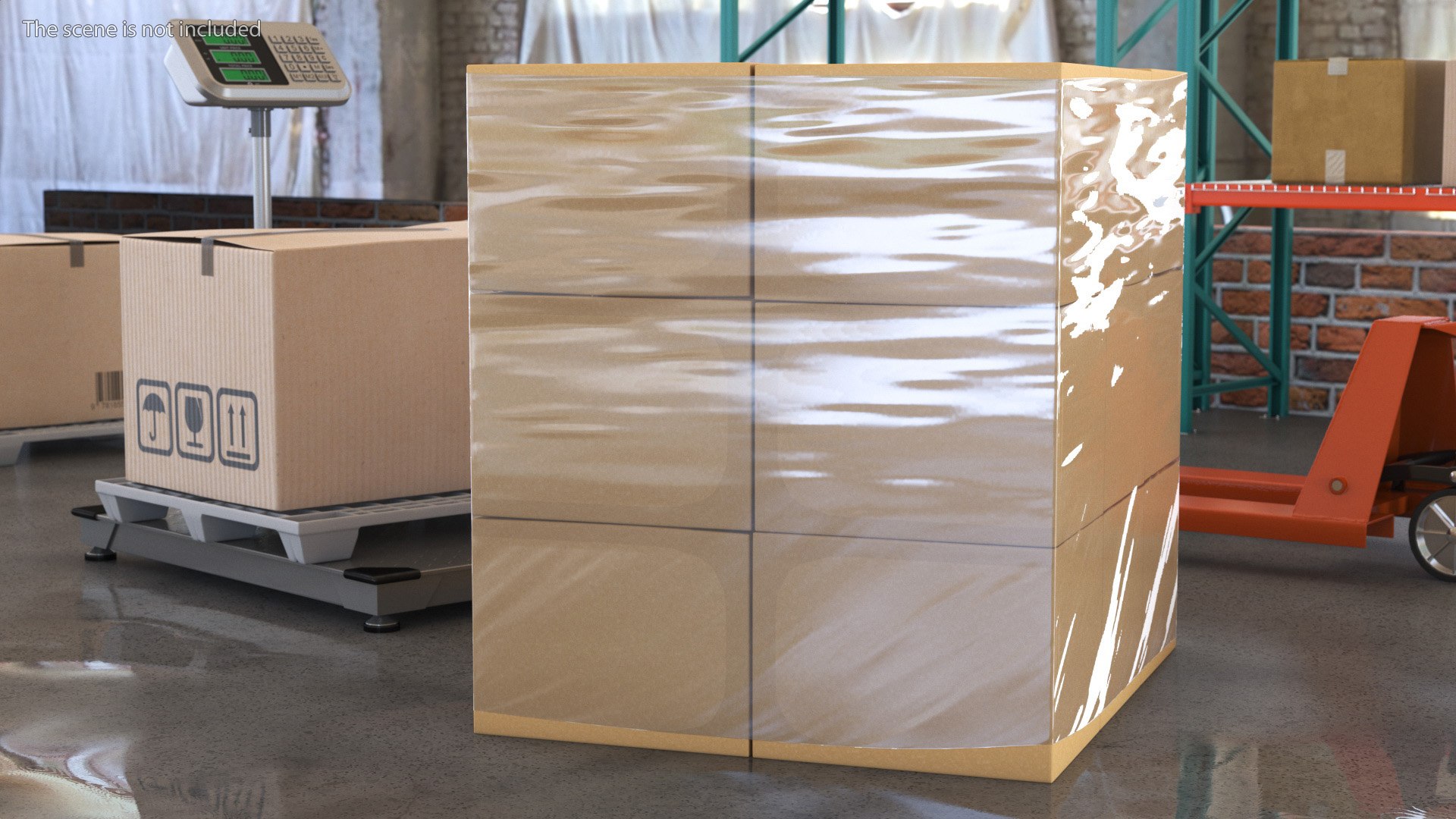 3D Model Carton Boxes Wrapped In Stretch Film - TurboSquid 1958374