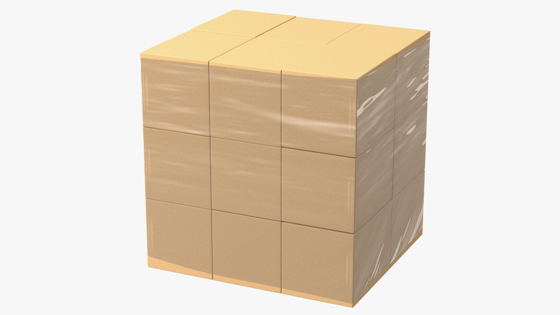 3D model Carton Boxes Wrapped in Stretch Film - TurboSquid 1958374