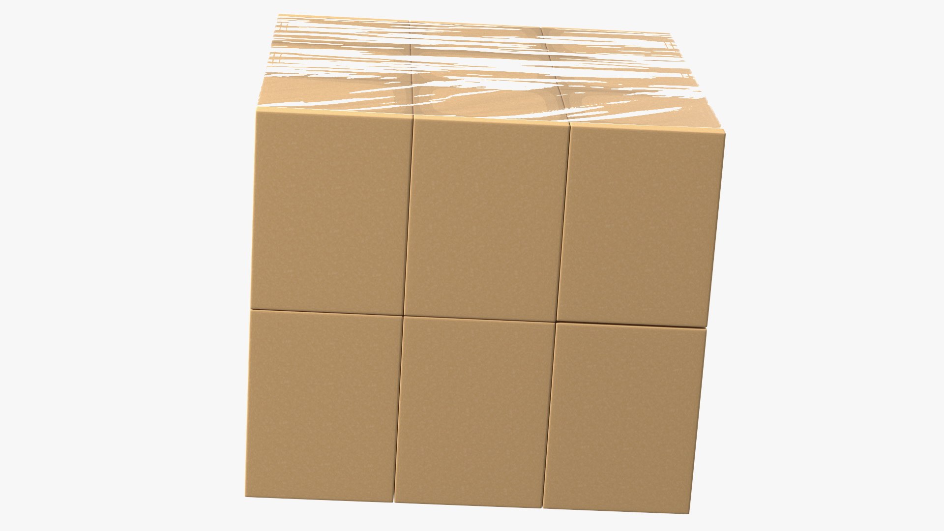 3D Model Carton Boxes Wrapped In Stretch Film - TurboSquid 1958374