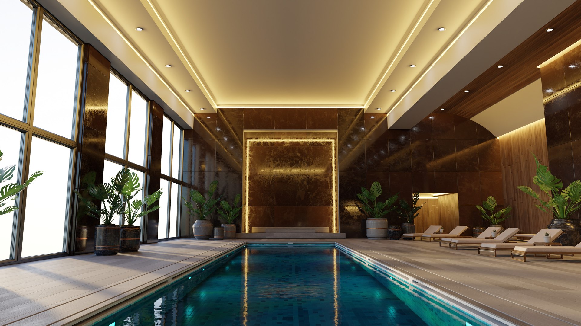 3D Luxury Swimming Pool 3D Model Blend - Fbx - Obj - TurboSquid 2245066