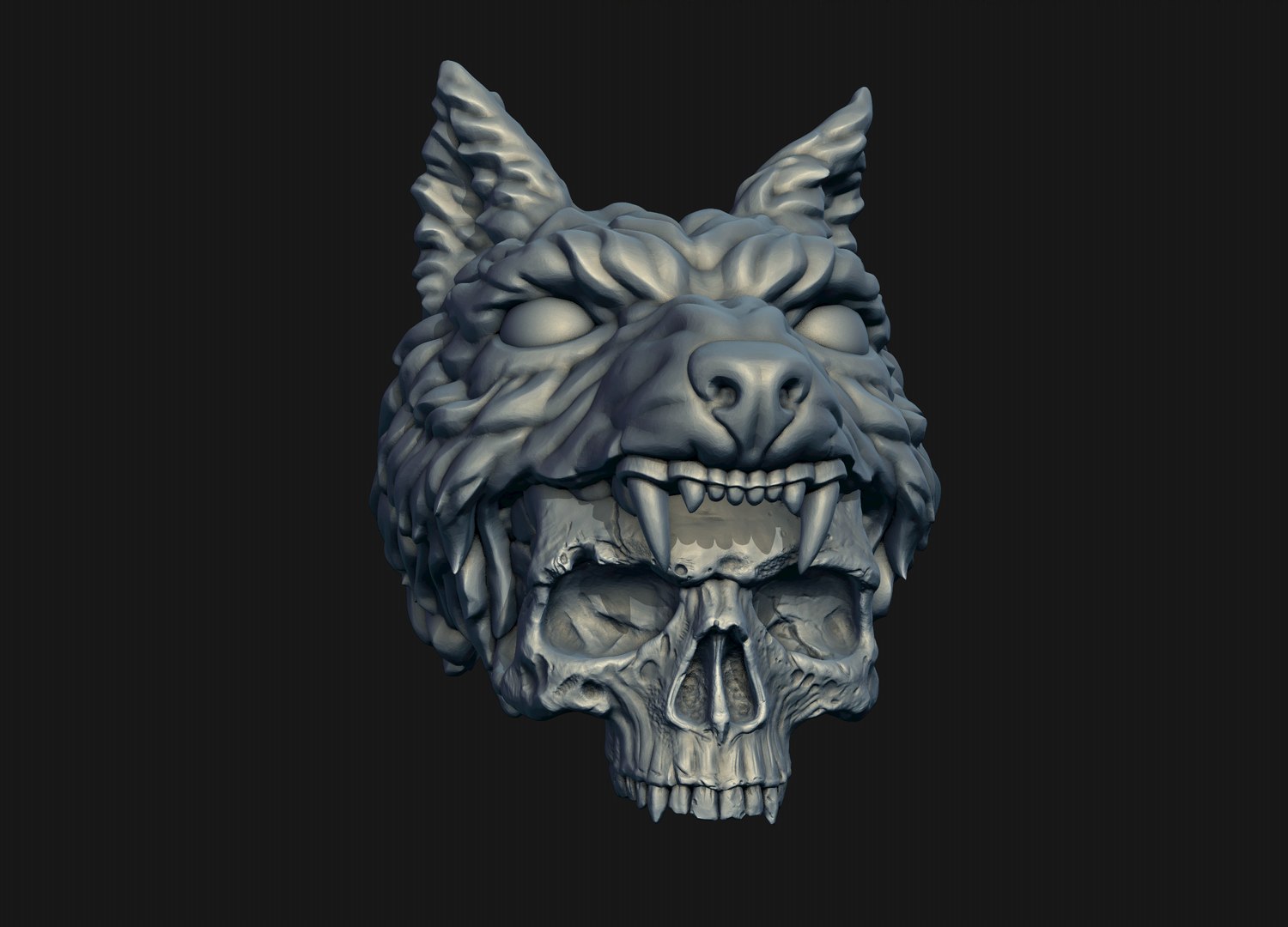 Skull Wolf Scalp 3D Print Ready Model - TurboSquid 1874731