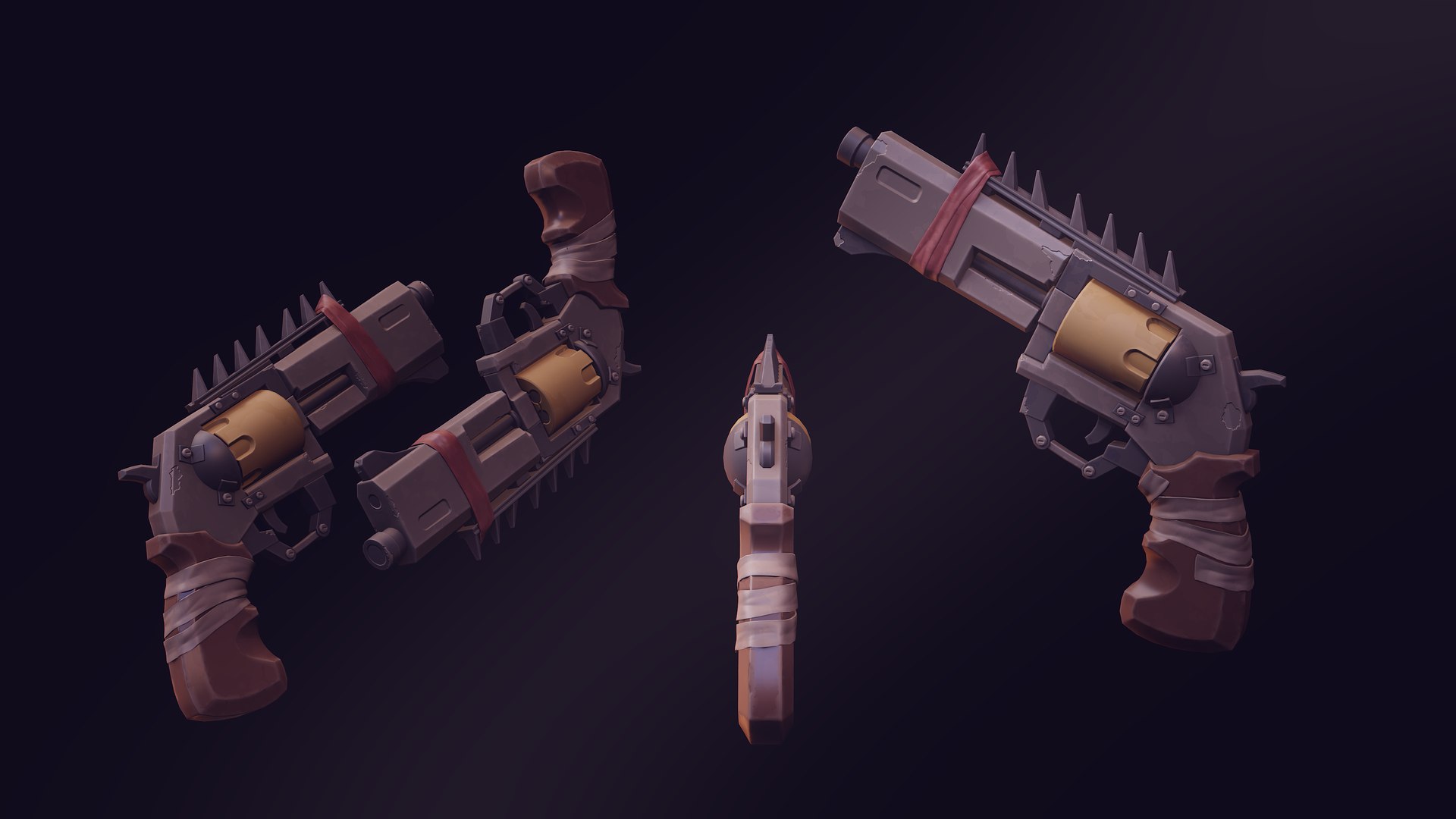 Stylized Revolver Model - TurboSquid 2051971