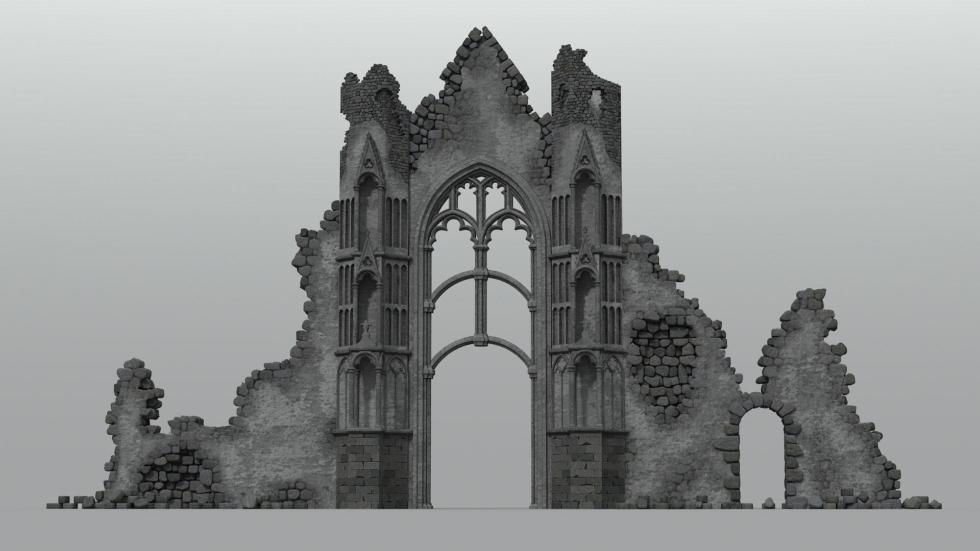 Gothic Gate In Ruins 3D Model - TurboSquid 1837455
