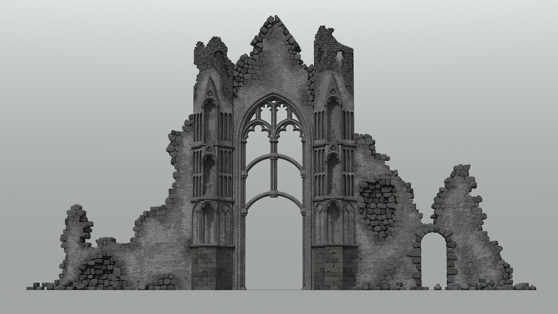 Gothic Gate In Ruins 3D Model - TurboSquid 1837455